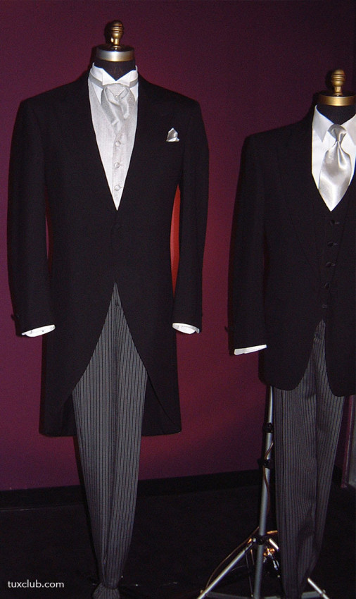 Black Cutaway with Platinum Vest and Platinum Ascot – Tux Shop – Tuxedo ...