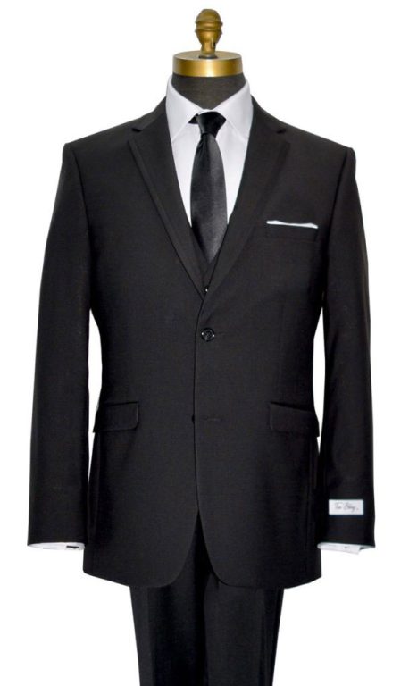 Ultra Black Wedding Suit Notch Lapel – Tux Shop – Tuxedo Rentals – Suit ...